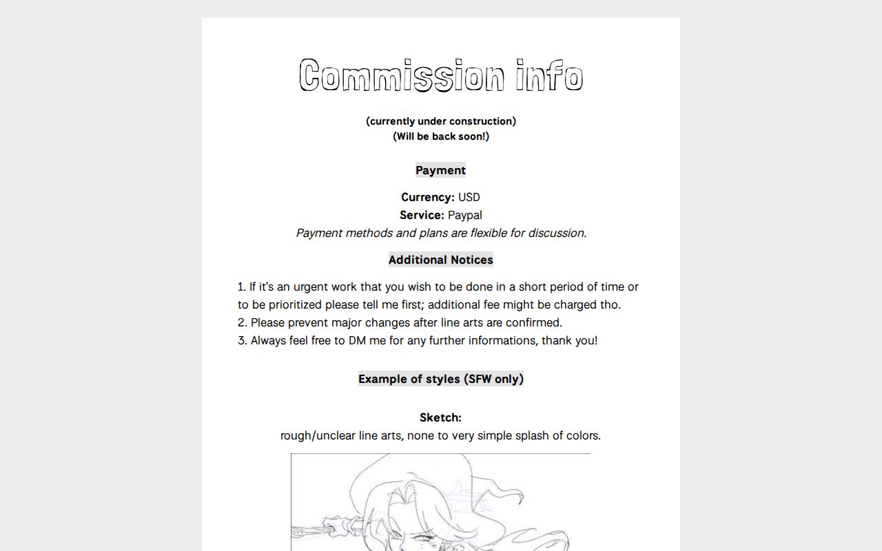 B's Commission info